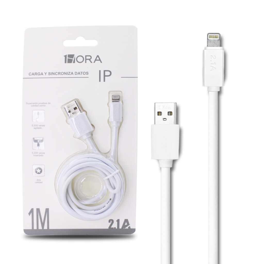 Cable Lightning para iPhone 1m 1Hora CAB179 - Playbox Electronics