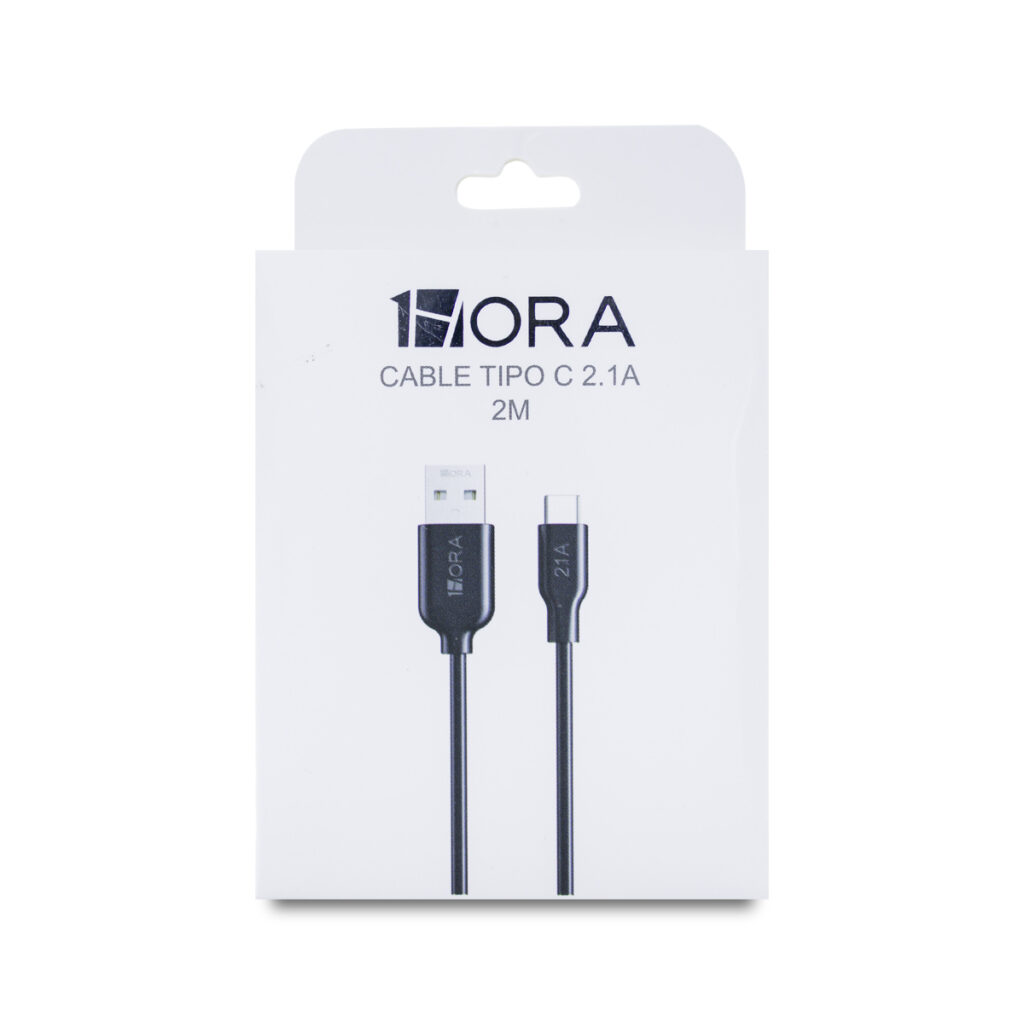 Cable USB-C de 2metros 1Hora CAB246 - Playbox Electronics