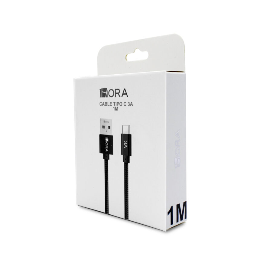 Cable Tipo USB-C 1 metro, 3 Amperios 1Hora CAB262 - Playbox Electronics