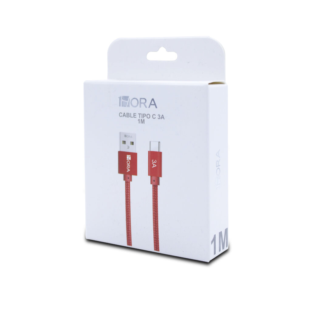 Cable Tipo USB-C 1 metro, 3 Amperios 1Hora CAB262 - Playbox Electronics