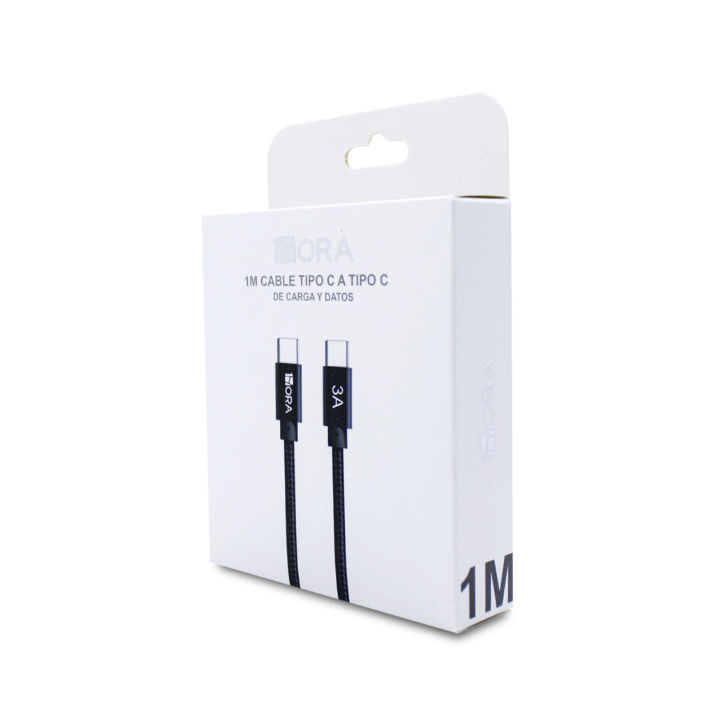 Cable Tipo C a Tipo C de 1 metro 1Hora CAB265 - Playbox Electronics