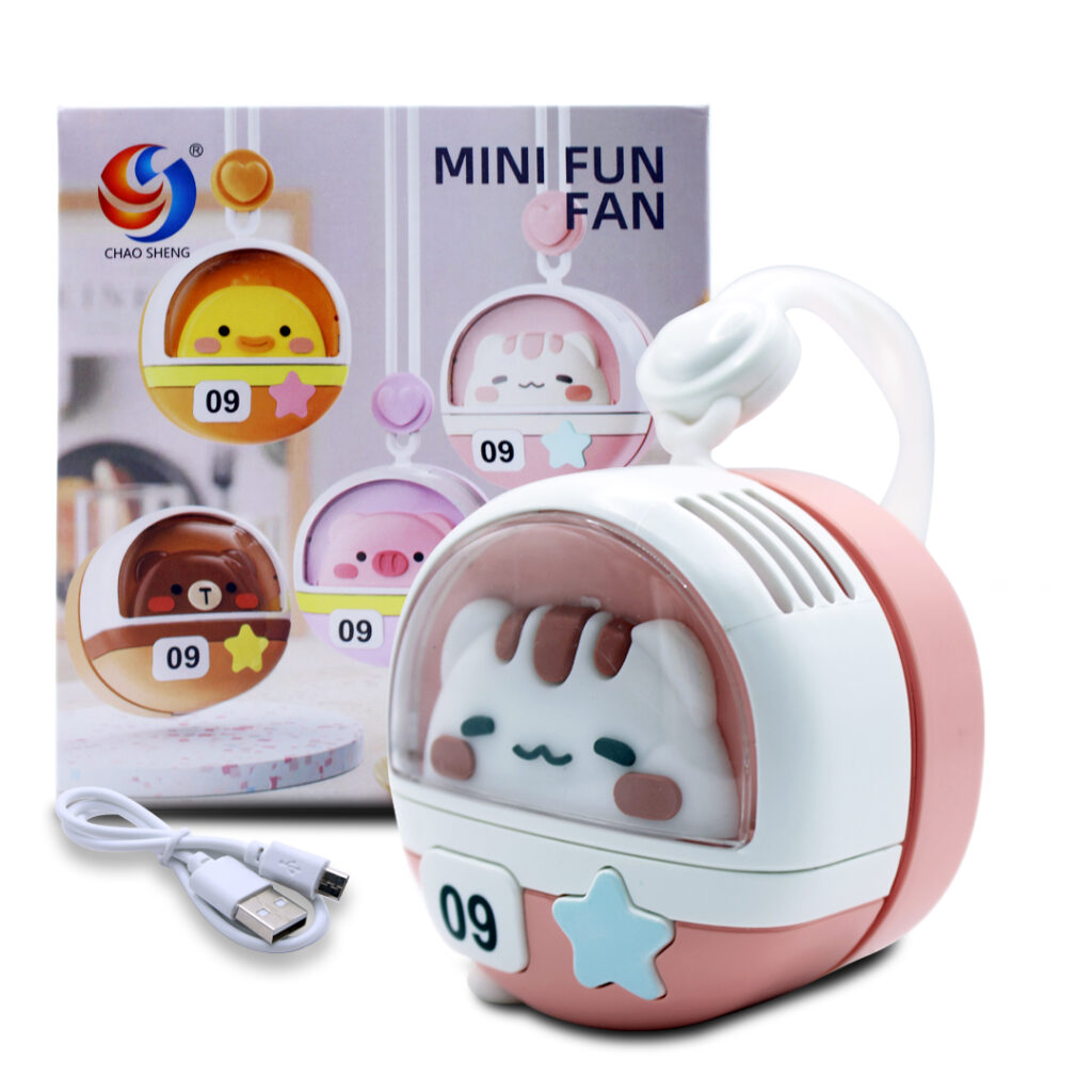 Mini Ventilador Personal con Correa para Cuello con Diseño Adorable de Animalitos FS0213 ...