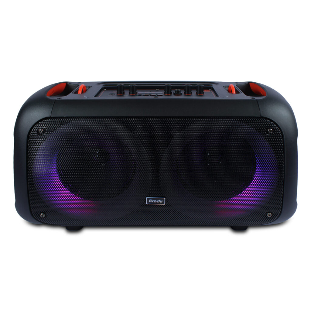 Bocina Bluetooth de 6.5" x 2 con Micrófono Bluetooth, Luces LED RGB y ...