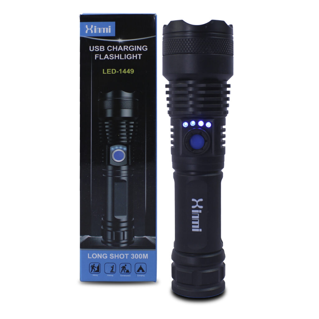 Linterna de Mano Ximi Recargable USB y Alcance de Hasta 300 Metros ...