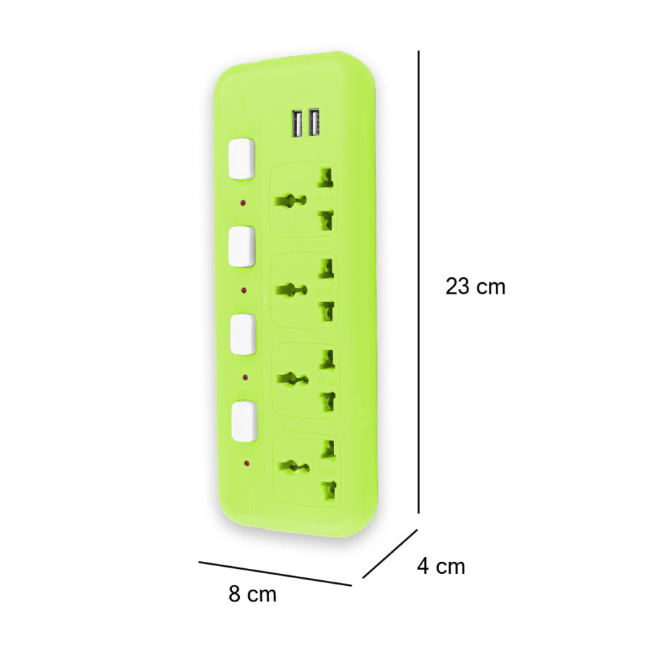 Extensión Multicontacto con 4 Salidas de Enchufe 2 salida USB 3.0 Carga Rápida 2 metros de Cable ...