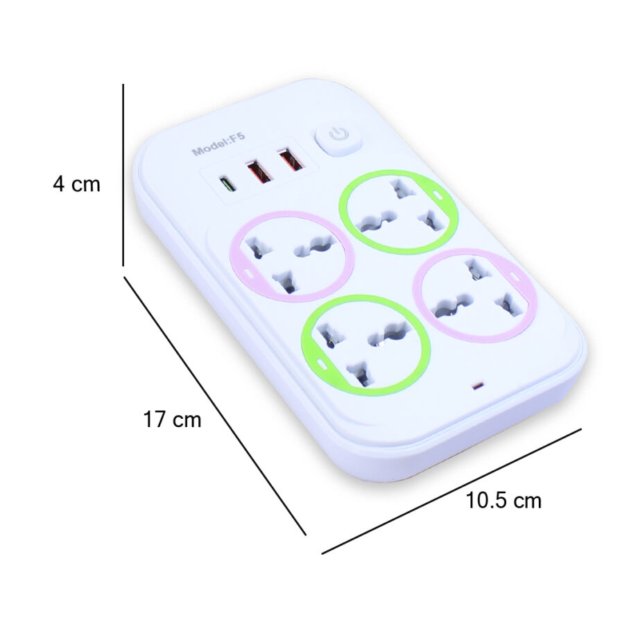 Extensión Multicontacto cuadrada con 4 Salidas de Enchufe y múltiples ...